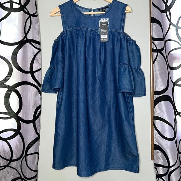 Robert Louis | Dresses | Robert Louis Dark Denim Cold Shoulder Dressnwt ...